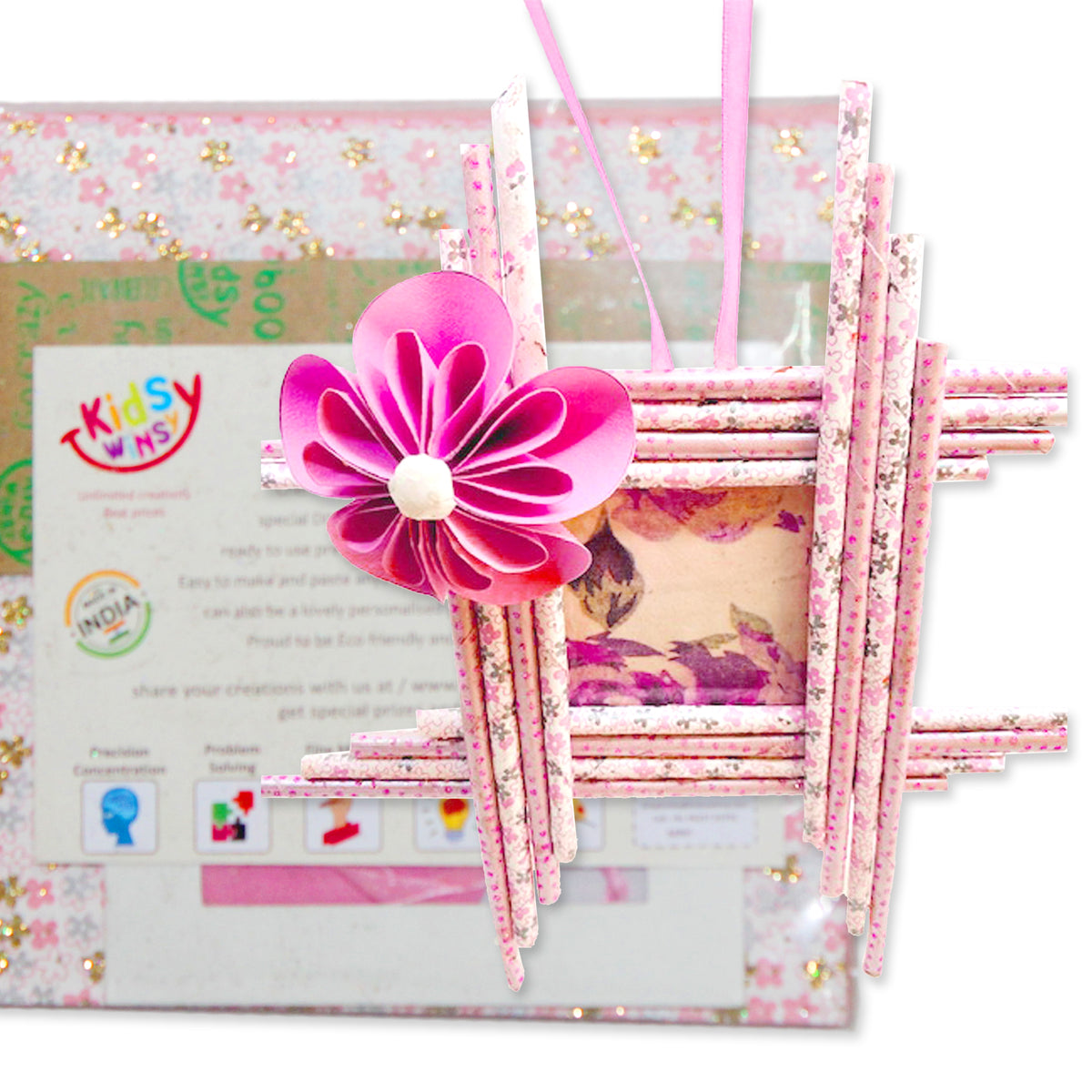 Shop DIY Unique Square Pink Frame Online| Kidsy Winsy